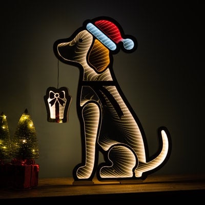 Large Dog with Santa Hat Infinity Light Melrose | Uptown Elegance 109 ...