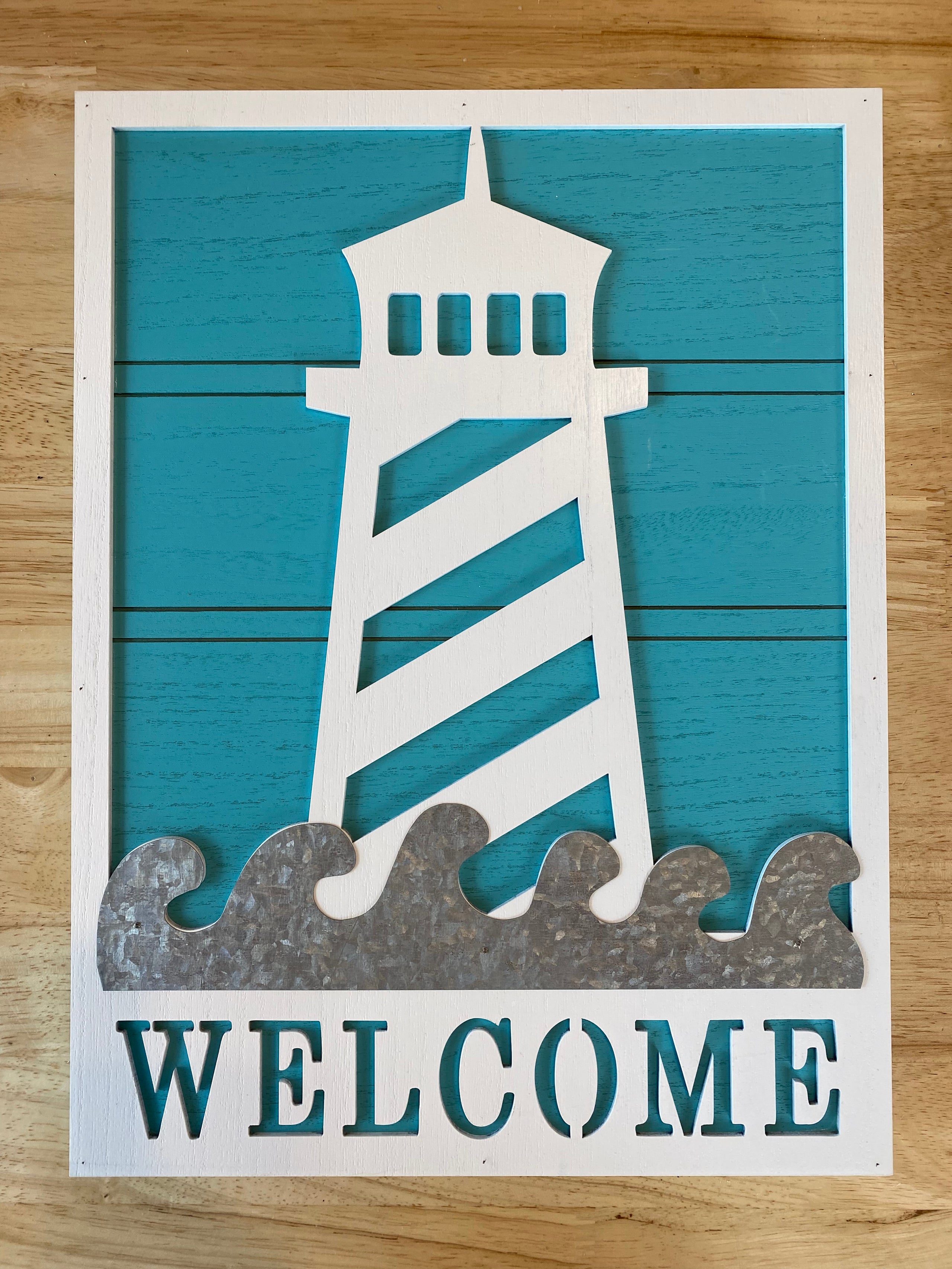 Nautical Welcome Lighthouse Hanging Sign | Uptown Elegance 109 North ...