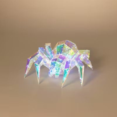 Lighted Halloween Holographic Hanging Spider with Remote Control ...